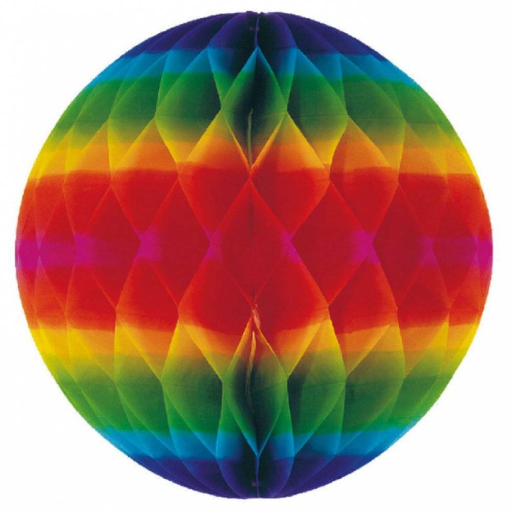 Jumbo Honeycomb Ball Rainbow Flame Retardant 60 cm — Decorbal.md ...